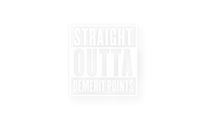 STRAIGHT OUTTA DEMERIT POINTS Sticker 115mm hoon turbo car decal | eBay
